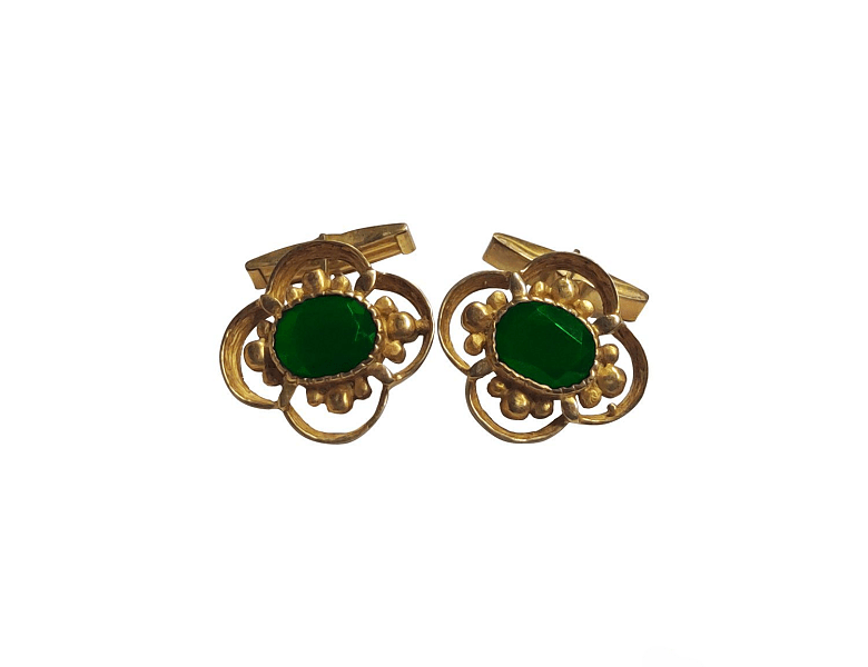 Silver Cufflinks with Gold Plating | Mount Athos | Monastiriaka