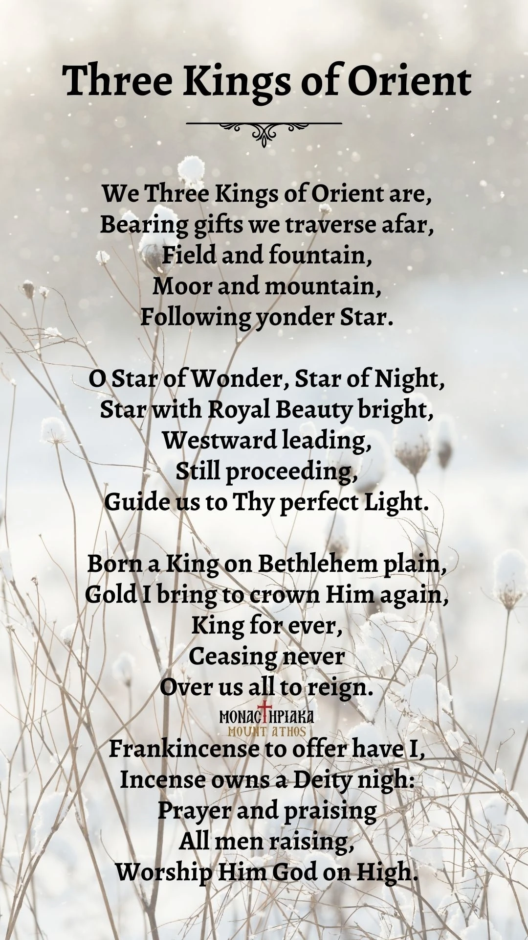 Three Kings of Orient and The Carols of Epiphany in Greece | Monastiriaka